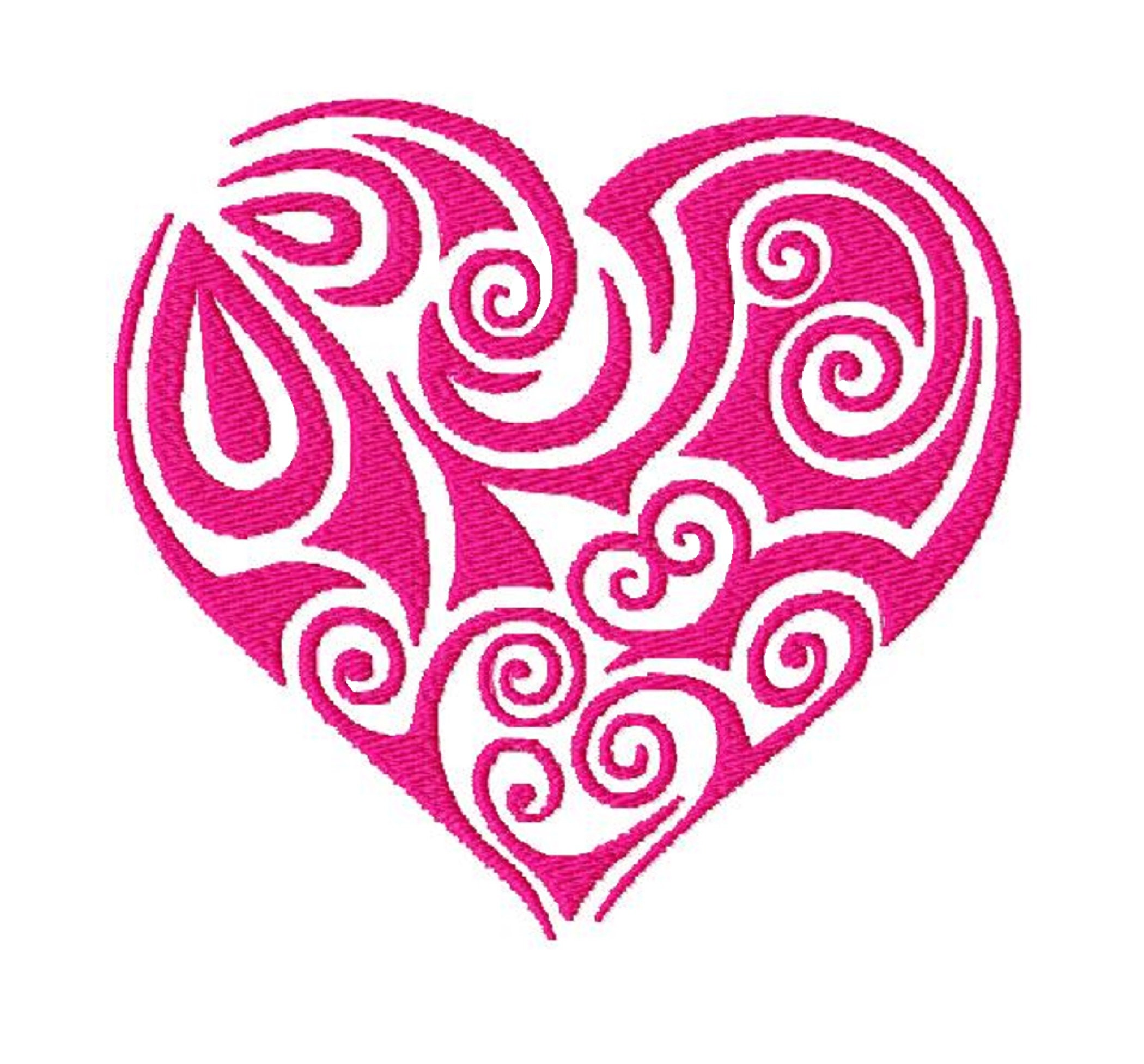 Heart Embroidery Design Ornamental Heart Pattern Swirl Heart Design ...