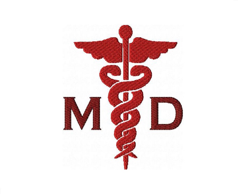 Caduceus Machine Embroidery Designs MD and RN Medical - Etsy