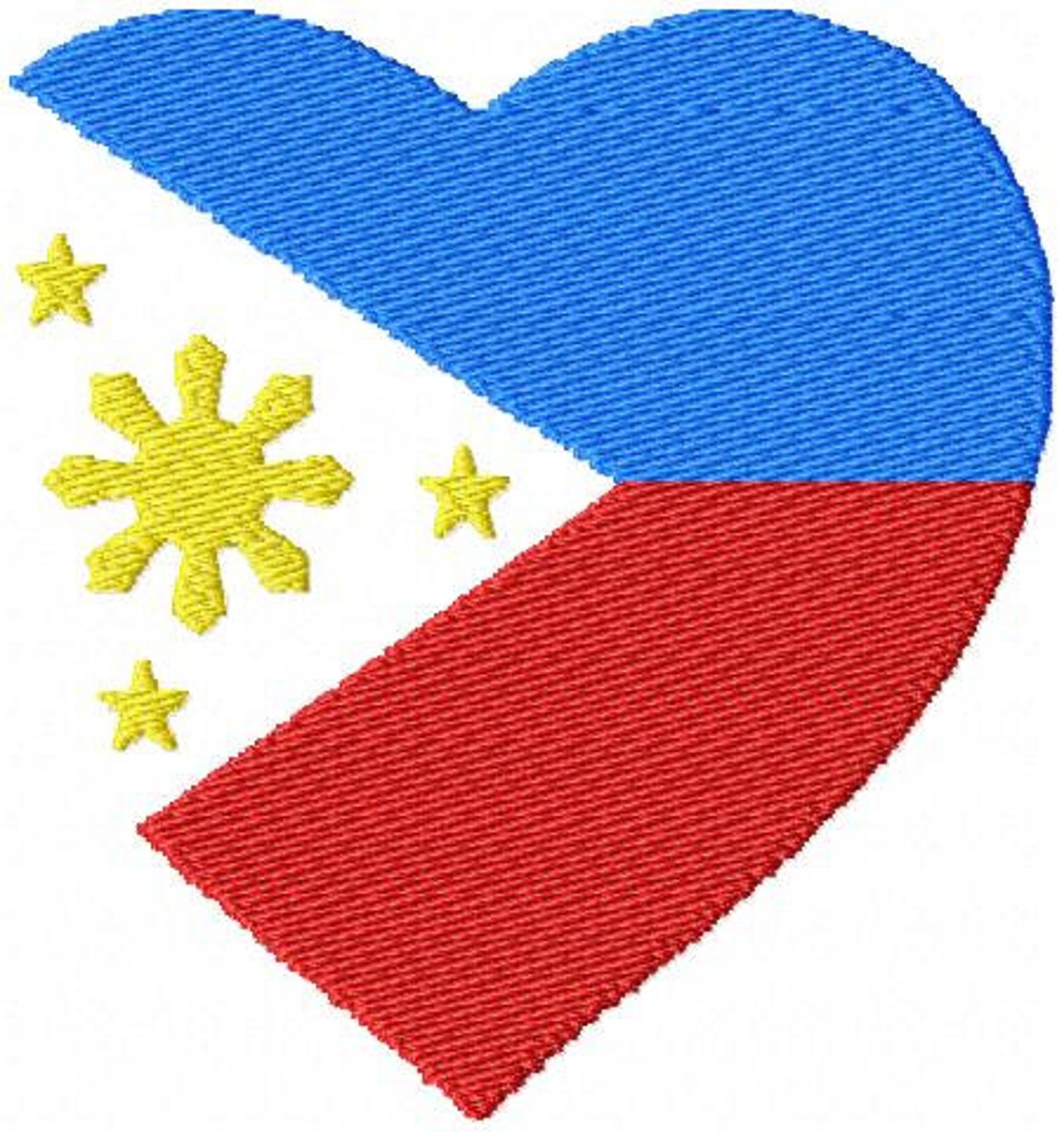 Philippines Flag Heart Embroidery Design Philippino Sun and | Etsy