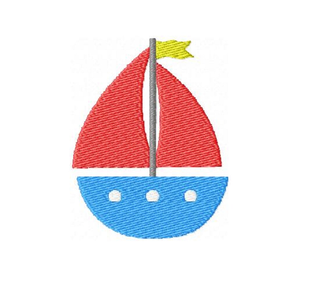Boat Machine Embroidery Design, Summer Nautical Design, Kids ...
