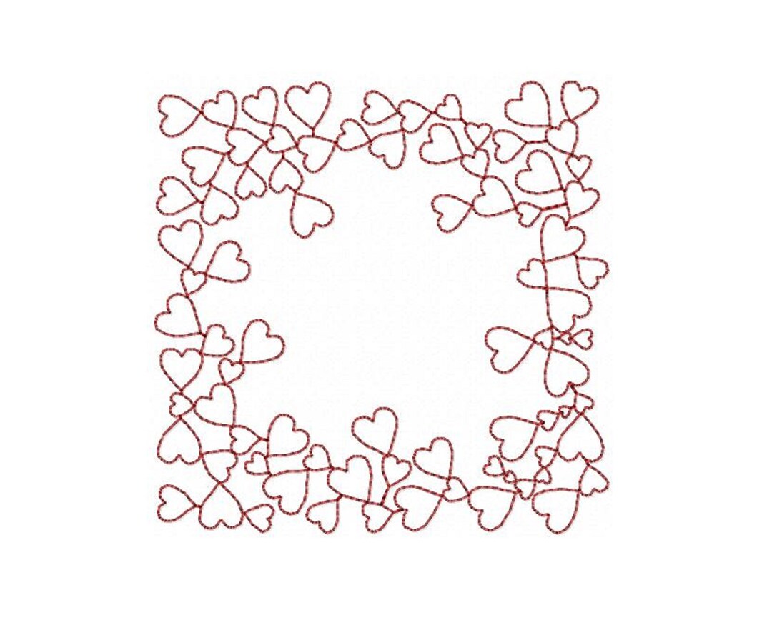 Hearts Quilt Block Embroidery Design Random Hearts Quilts Pattern ...