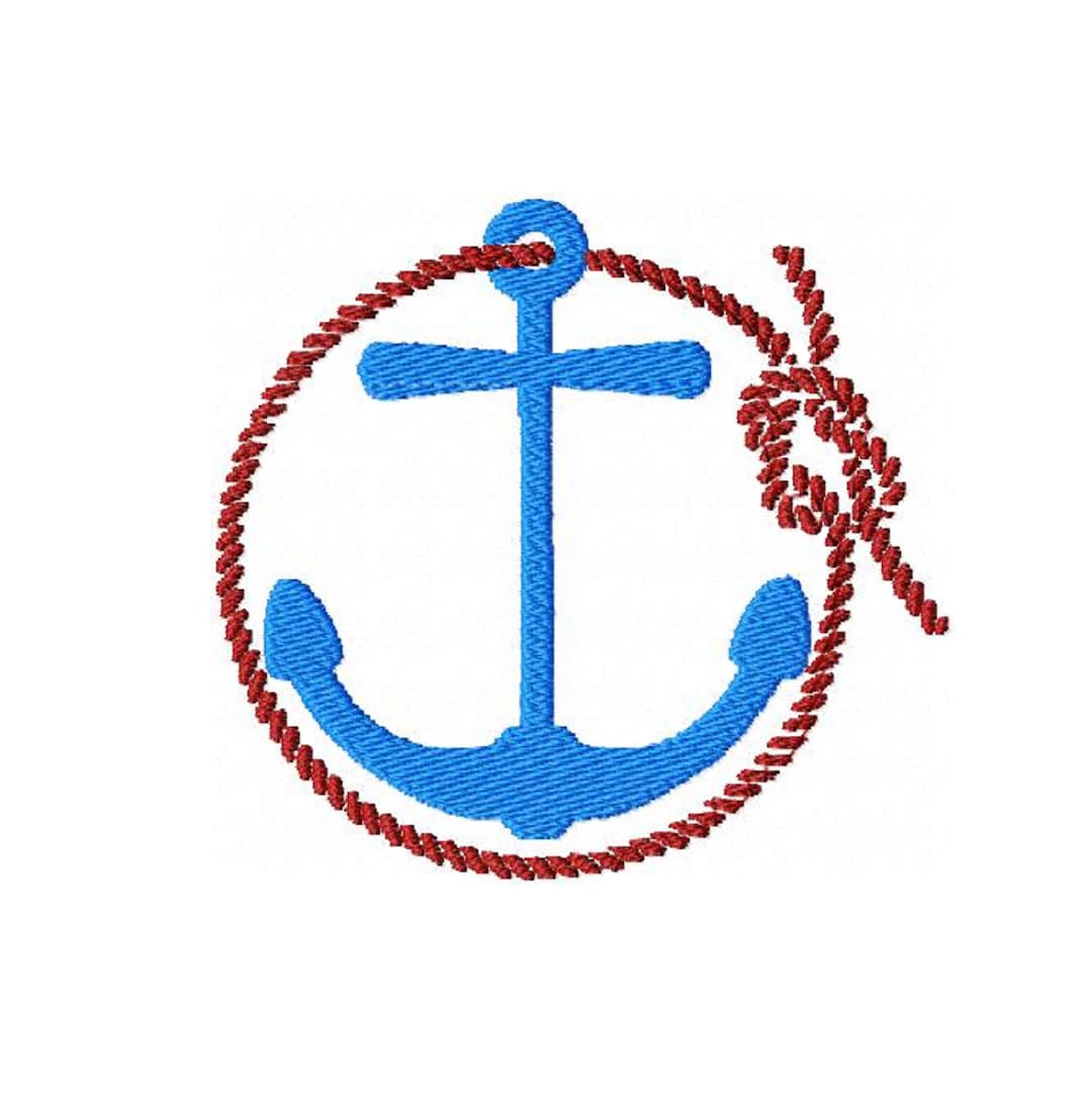 Anchor and Rope Machine Embroidery Design Summer Nautical Design Anchor ...