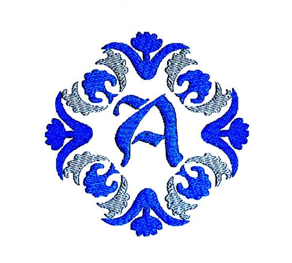 Monogram Floral Border Embroidery Design Font Frame Pattern - Etsy