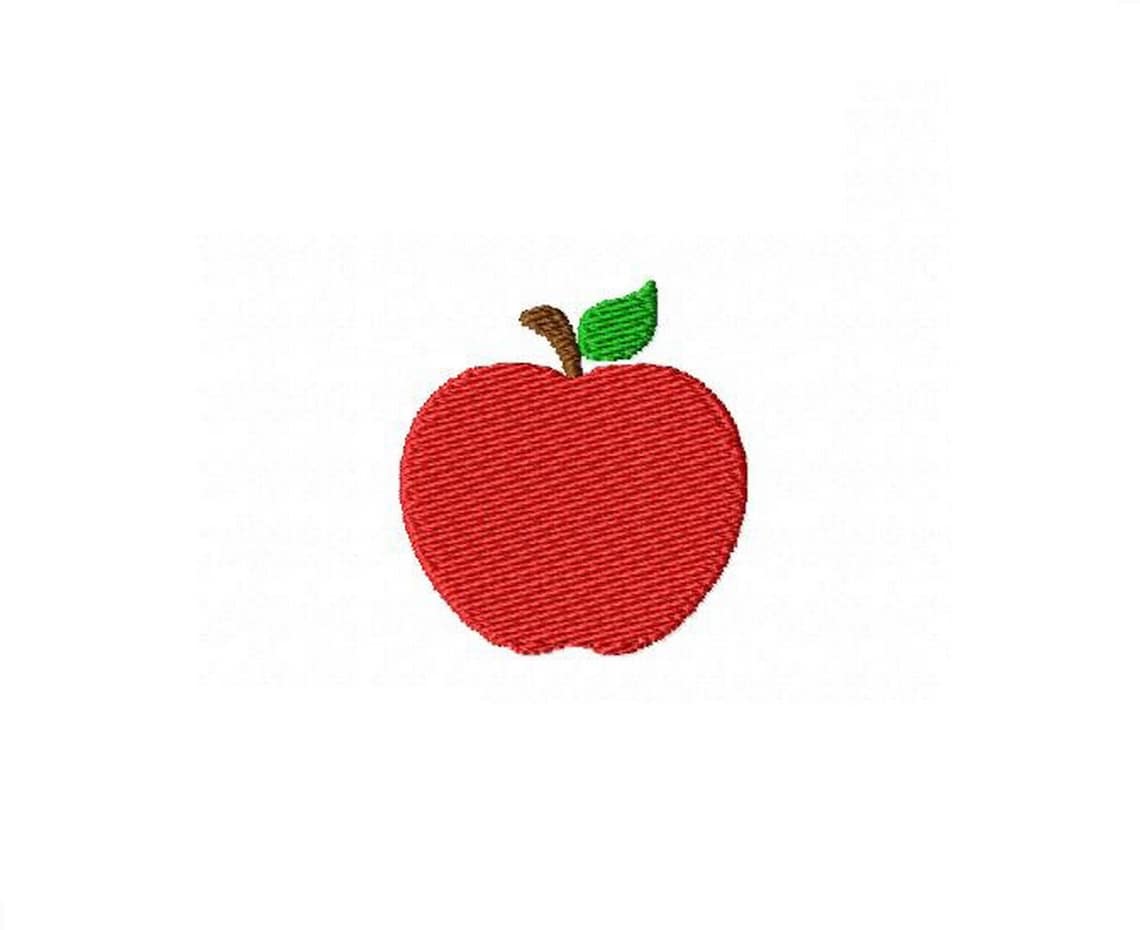 Apple Machine Embroidery Design Back to School Pattern Red - Etsy