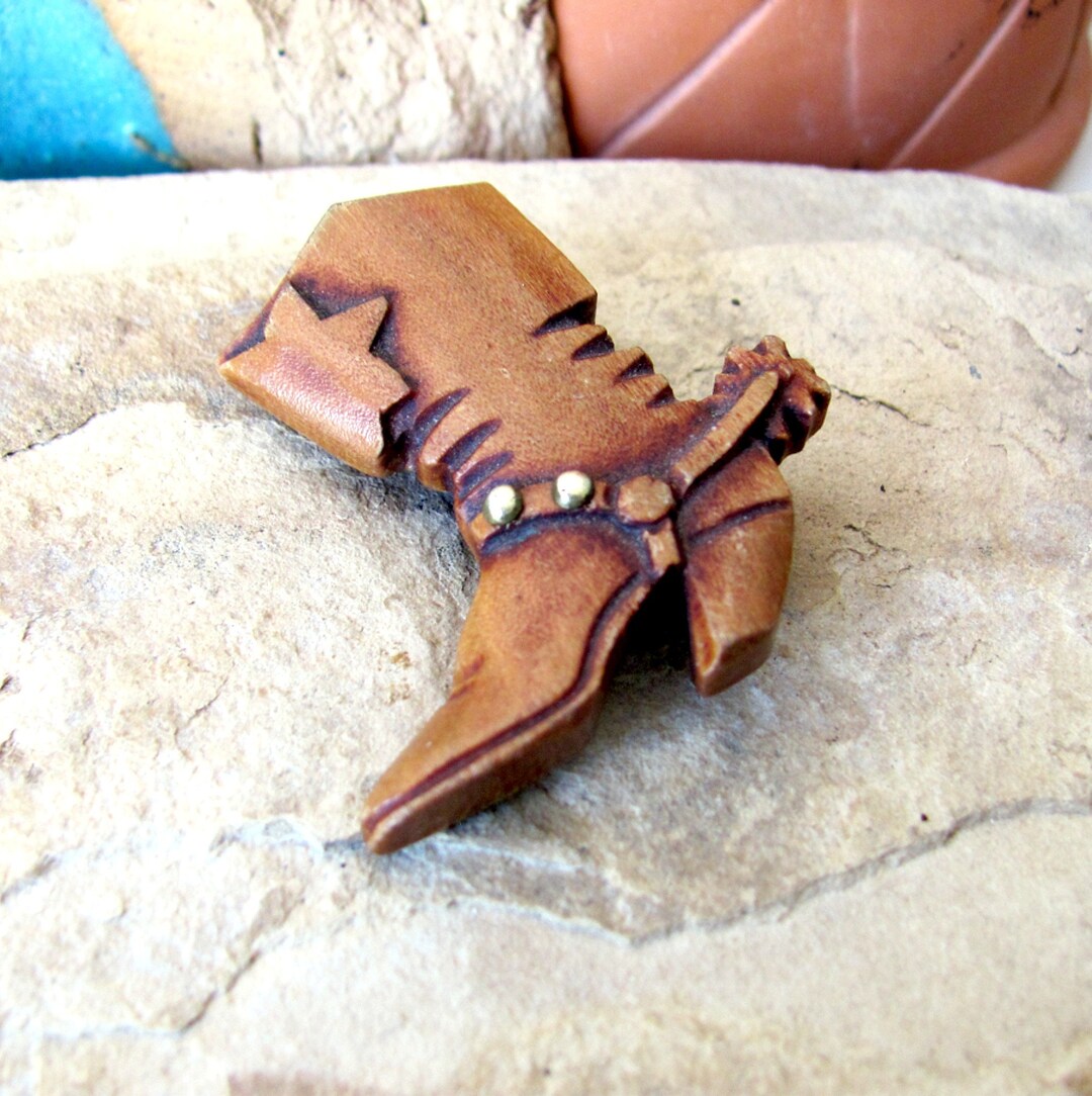 Vintage Western Boot Pin Brooch, Wild West Jewelry, Fred Harvey Era ...