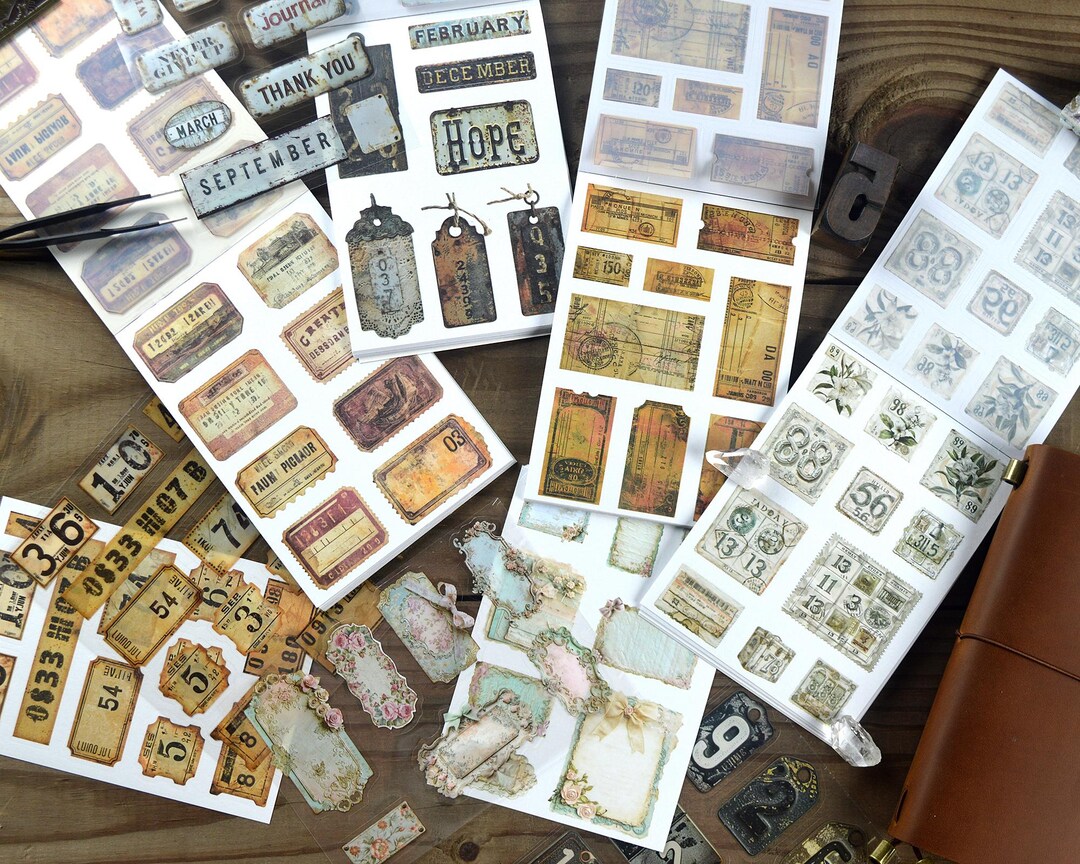 180p Sticker Book - Vintage Ephemera Stickers, Antique Label Sticker ...