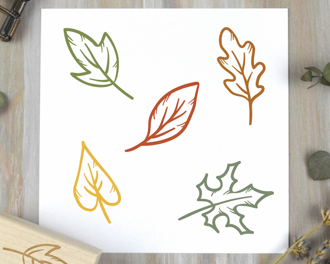 Leaves Rubber Stamps Leaf Fall Autumn Stamp Set, Botanical Stamp ...
