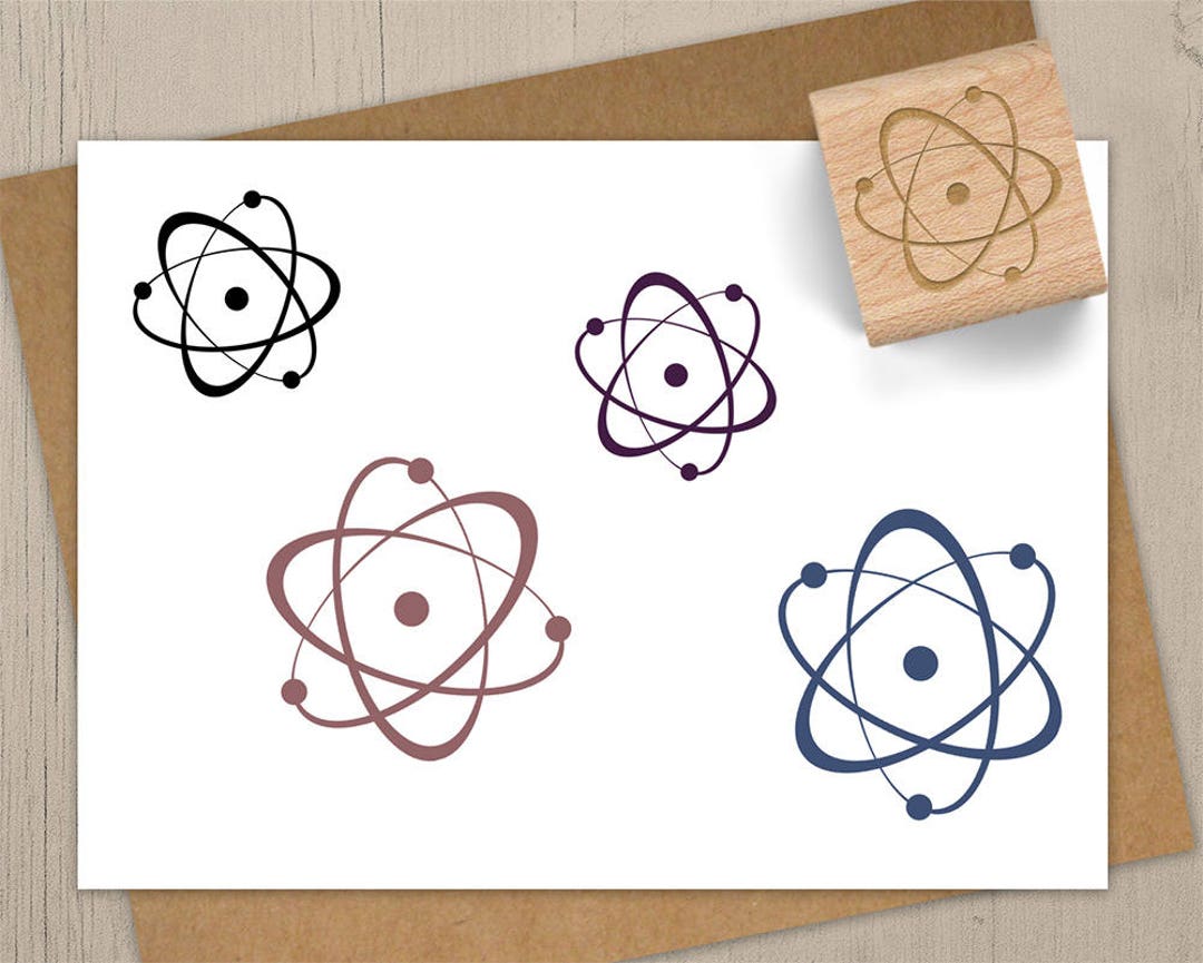 Atom Stamp, Science Gift, Chemistry Stamp, Science Stationary, Geek ...