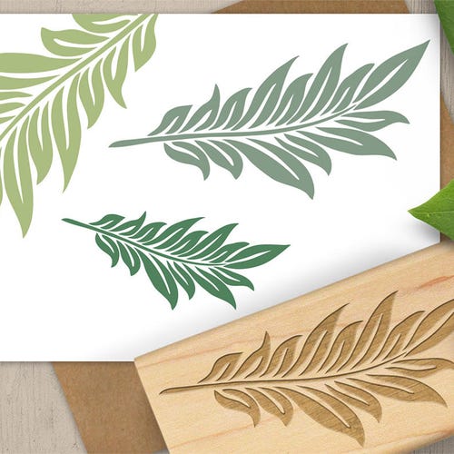 Decorative Leaf Rubber Stamp Tropical Leaf Stamp Nature - Etsy