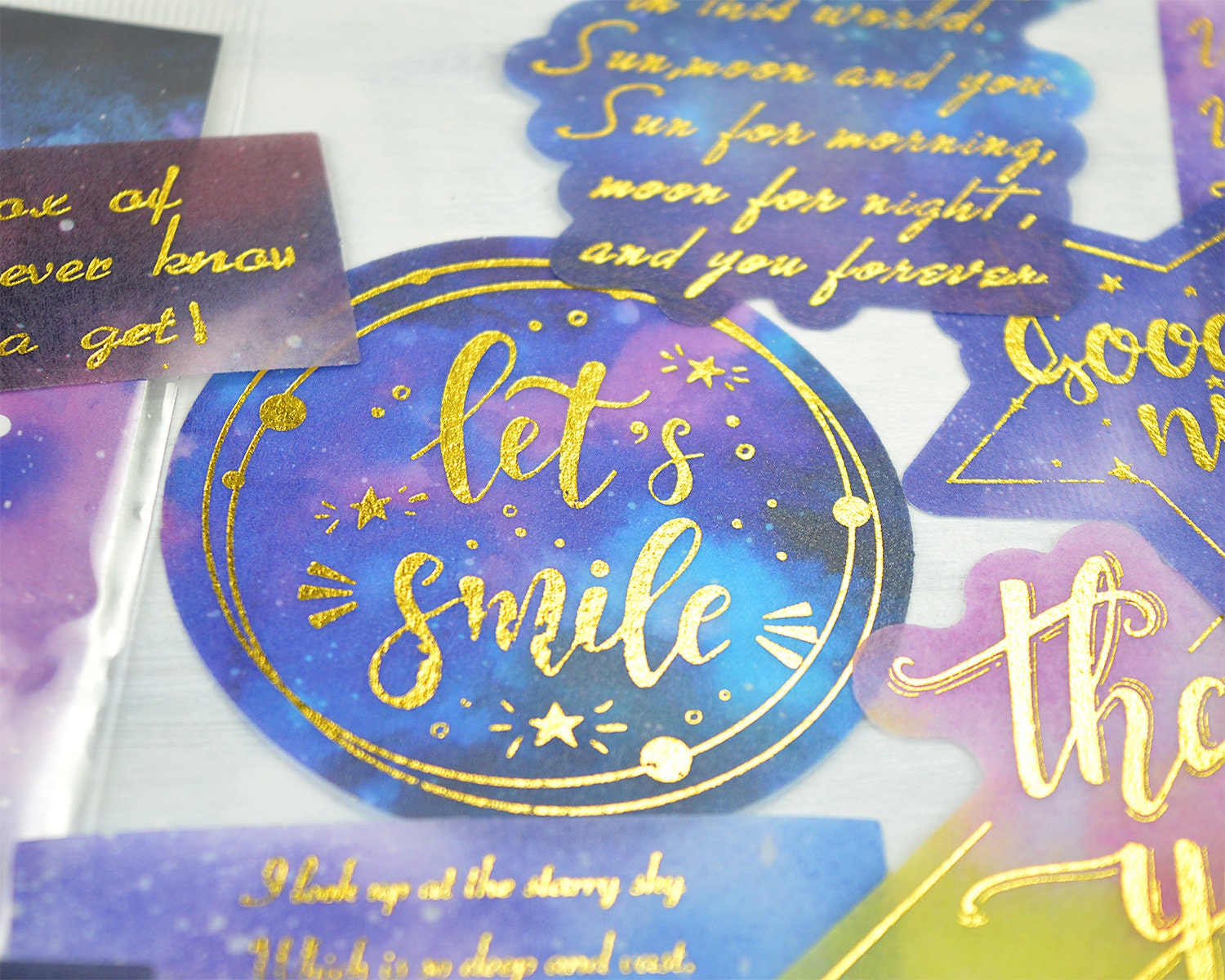Night Sky Quote Washi Foil Stickers Word Art Stationary | Etsy