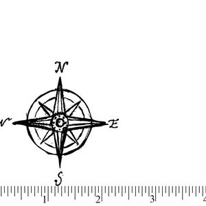 Large Compass Stamp, Hand Sketched Compass Rose Stamp, Travel Stamp ...