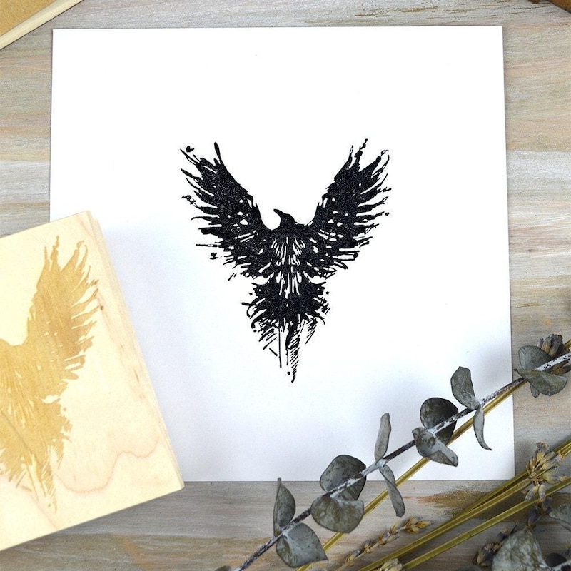 Raven Stamp Rubber - Etsy