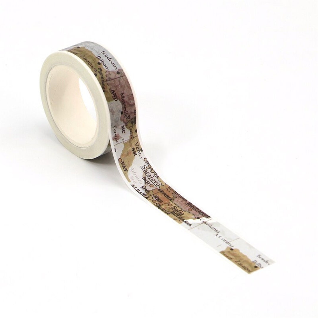 Vintage Map Travel Washi Tape, Vintage Style Masking Tape, Junk Journal ...