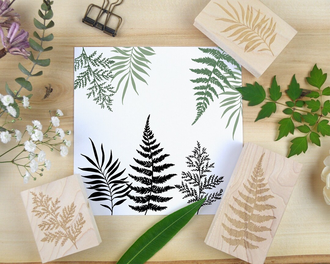 Fern and Foliage Rubber Stamps- Tropical Leaf Botanical Stamp, Nature ...