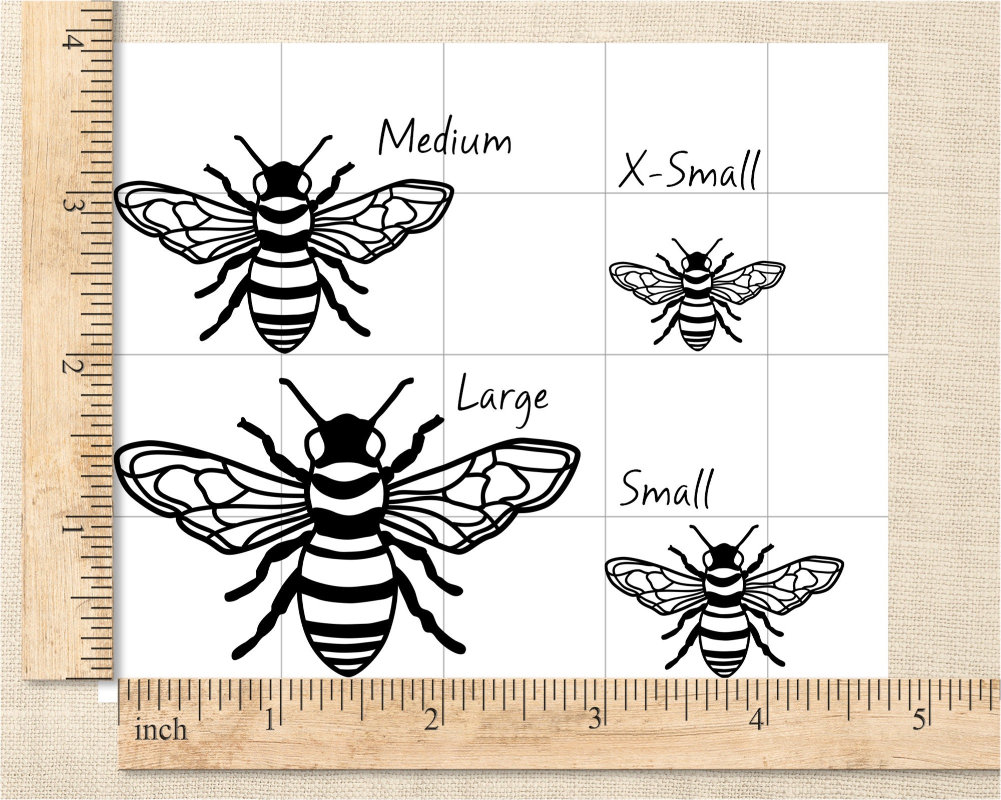 Hand Drawn Bee Stamp for Weddings and Favors Tiny Honey Bee | Etsy