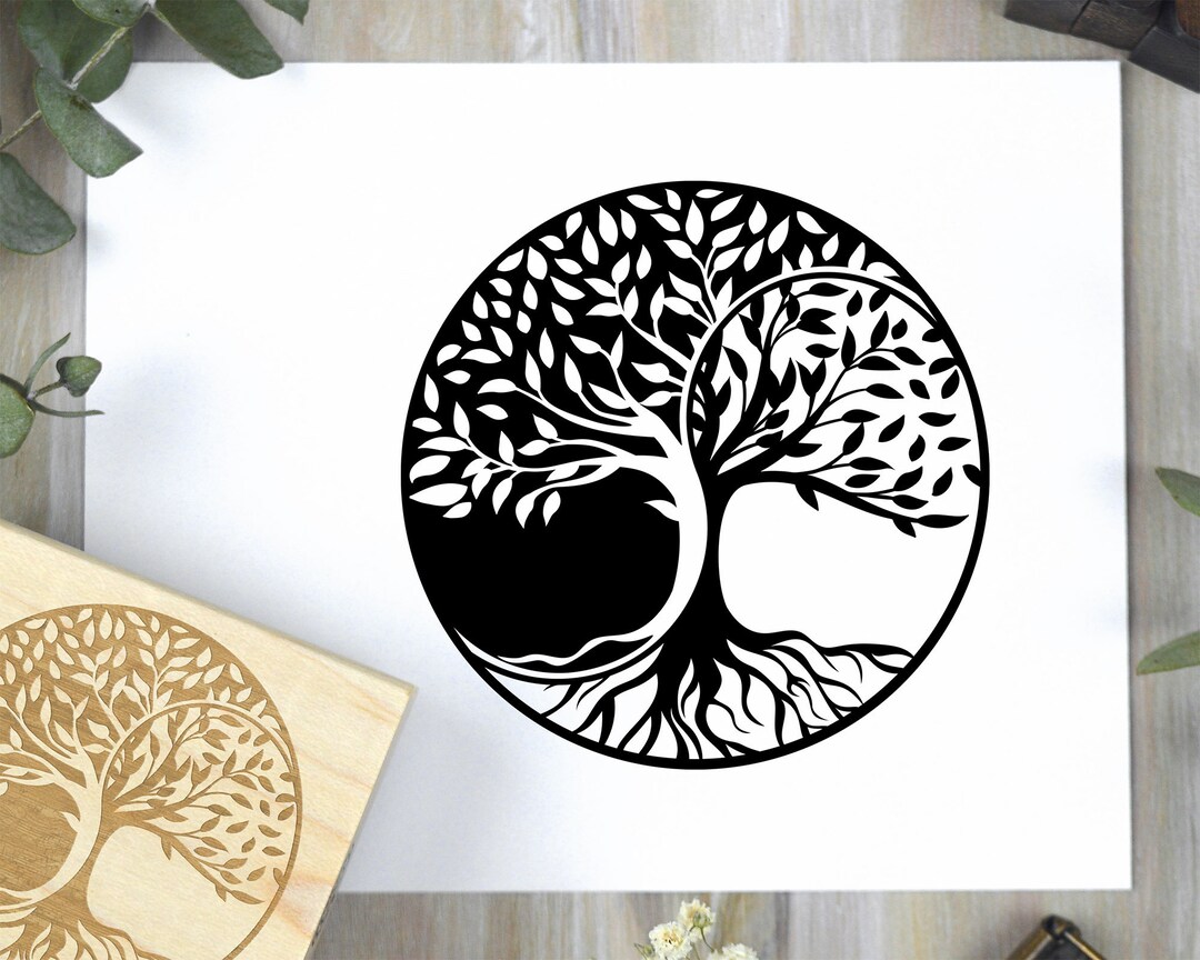 Tree of Life Stamp, World Tree Rubber Stamp, Tree Stamp, Roots Stamp ...