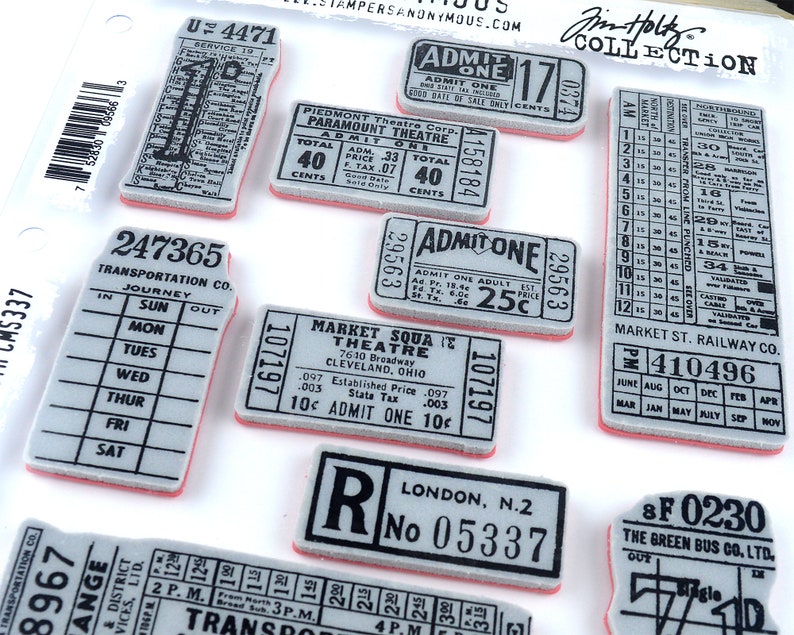 Vintage Ticket Stamps for Journaling Supplies Tim Holtz Cling - Etsy
