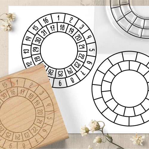 Round Tracker Stamp 31 Day Calendar Stamp Clear Stamp Daily - Etsy