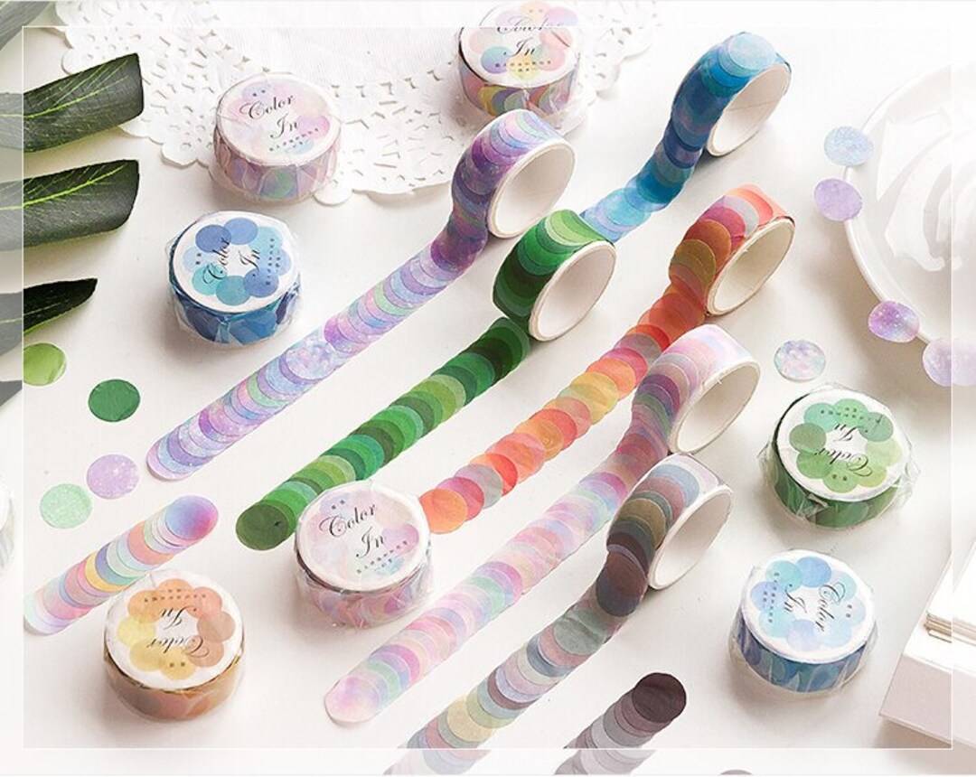 Dot Sticker Roll, Washi Stickers, Washi Tape Dot, Cute Washi Tape ...