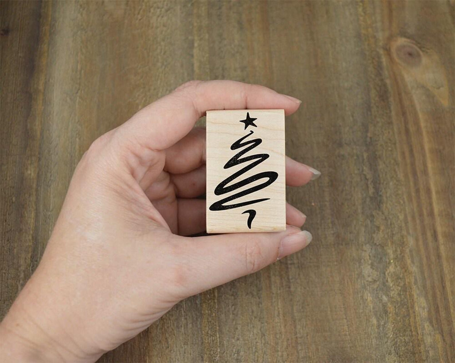 Christmas Tree Stamp, Abstract Holiday Tree Stamp, Chistmas Stamp ...