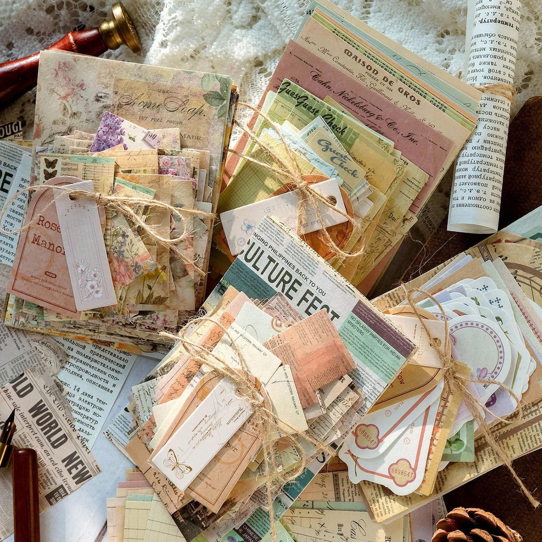 Junk Journal Paper 100pcs Small Scrapbook Paper Assortment Junk Journal ...
