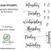Weekday Journal Stamps, Clear Planner Stamps With Calendar Days of the ...