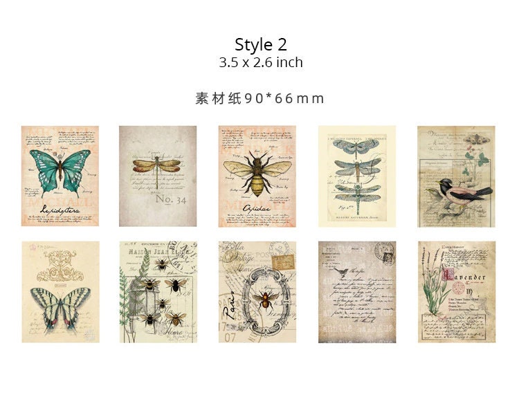 Junk Journal Vintage Style Papers Tickets Postcards | Etsy