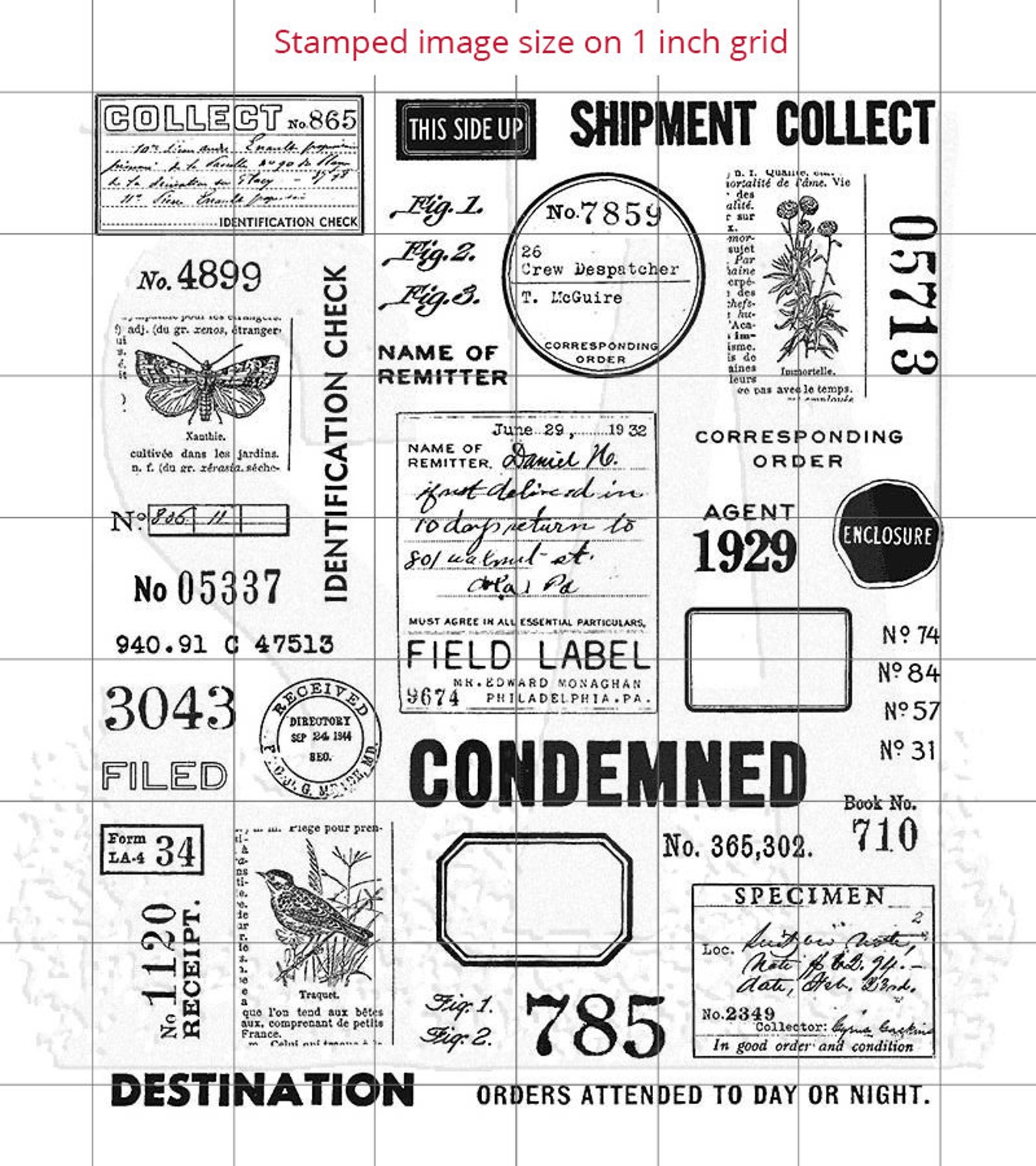 Vintage Label Stamps 35 Pcs for Journaling Supplies Tim Holtz | Etsy