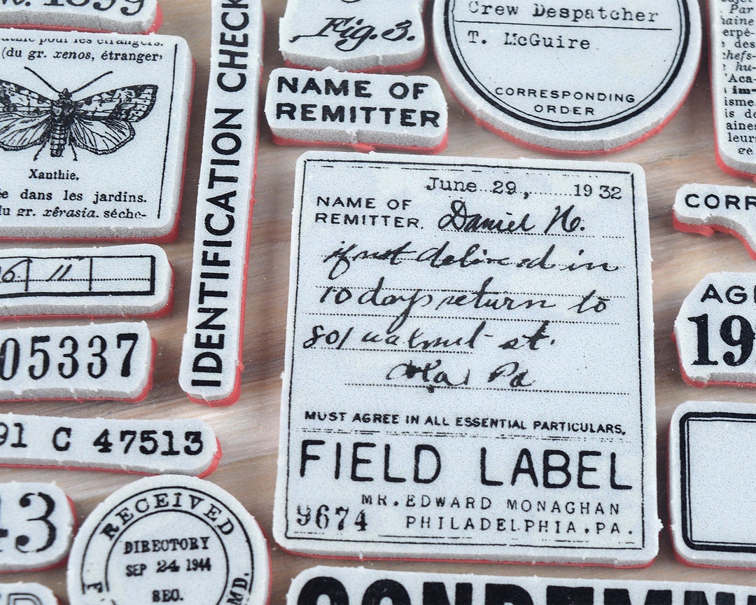 Vintage Label Stamps 35 Pcs for Journaling Supplies Tim Holtz - Etsy