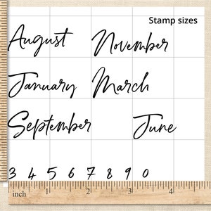 Script Month Journal Clear Stamp Set, 4x6in Photopolymer Planner Stamps ...