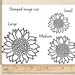 Sunflower Rubber Stamp, Flower Stamp, Summer Stamp, Sunflower Favor ...