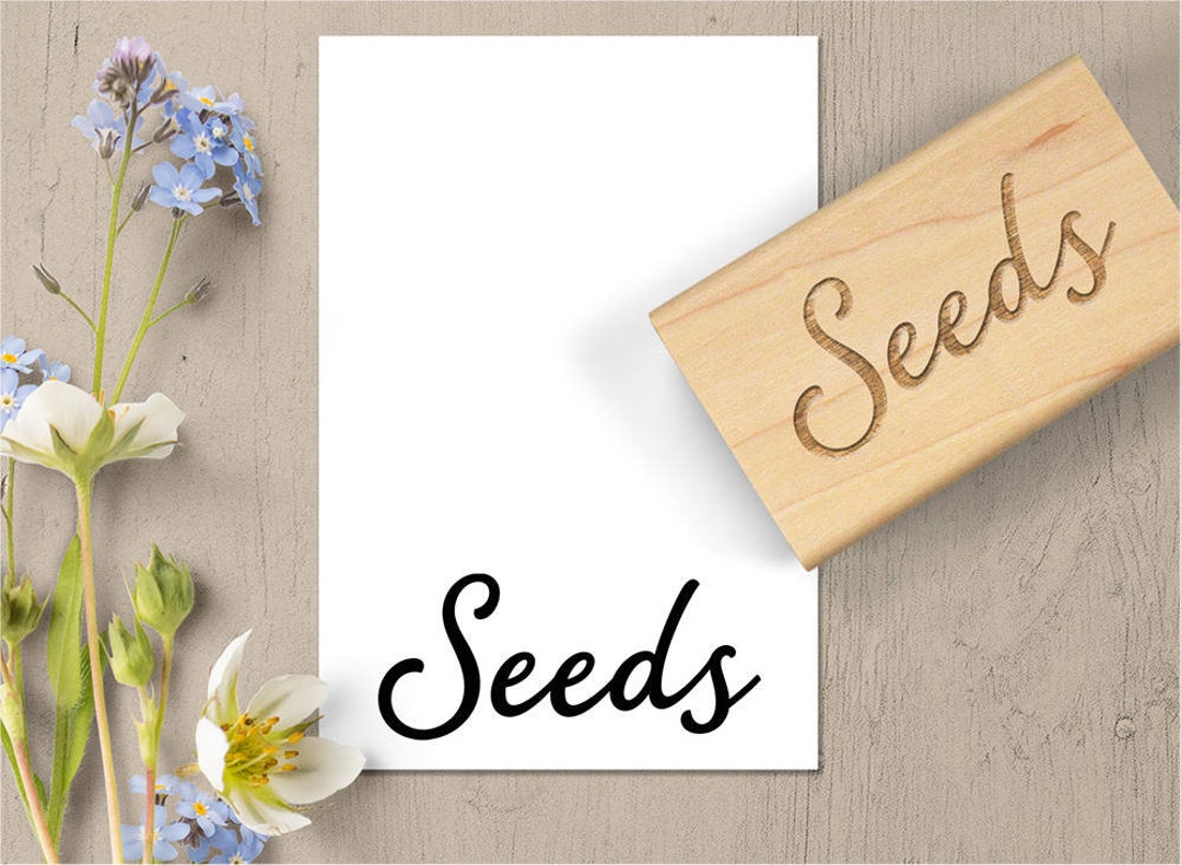 Seeds Rubber Stamp, Seed Stamp, Seed Saving Envelope, Seed Packet Stamp ...