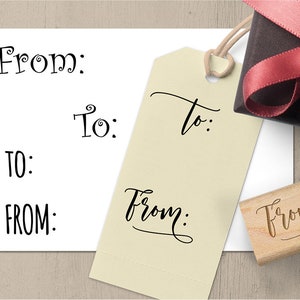 To From Stamp Set, Gift Tag Stamp Set, Christmas Tag Stamp, Gift Rubber ...