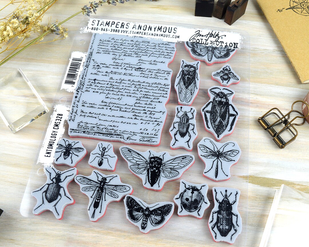 Vintage Insect Rubber Stamps Tim Holtz Cling Stamps Entomology - Etsy