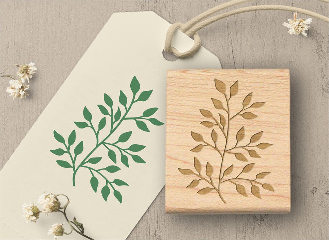 Botanical Plant Rubber Stamp, Leaf Stamp, Plant Stamp, Card Making ...