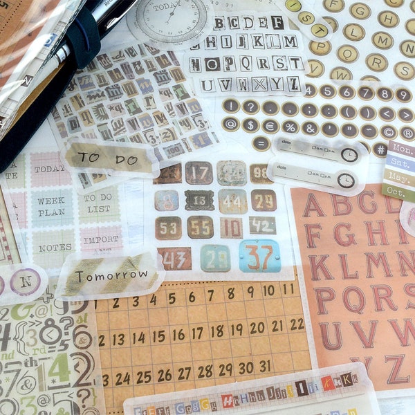 Vintage Alphabet Stickers - Etsy