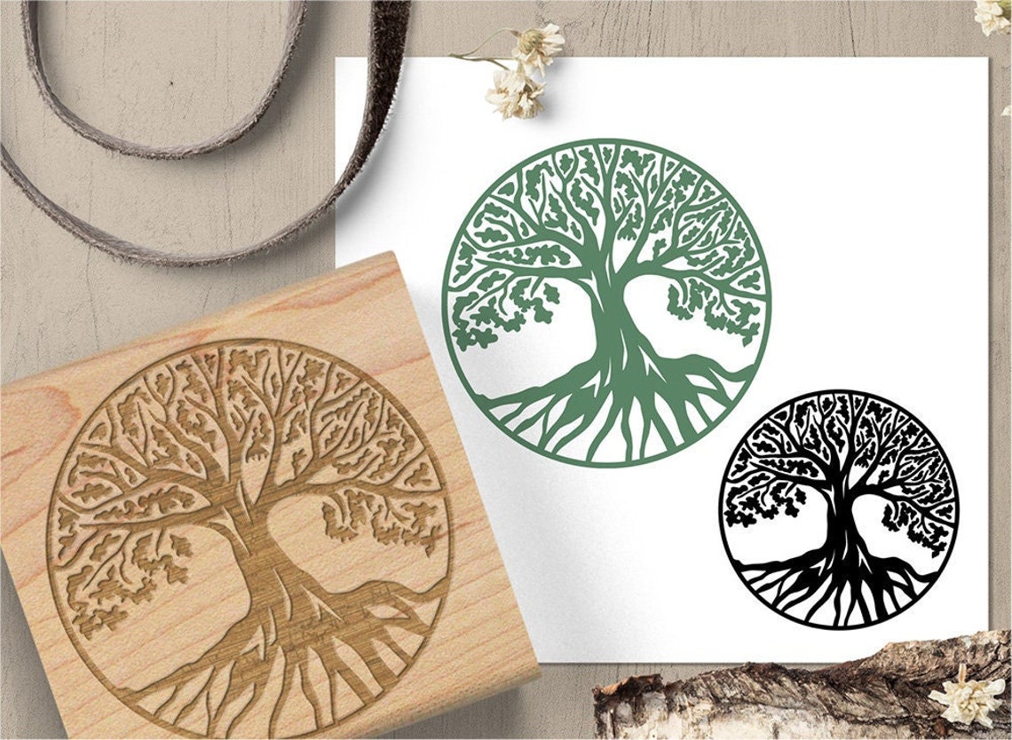 Tree of Life Stamp World Tree Rubber Stamp Tree Stamp Roots - Etsy