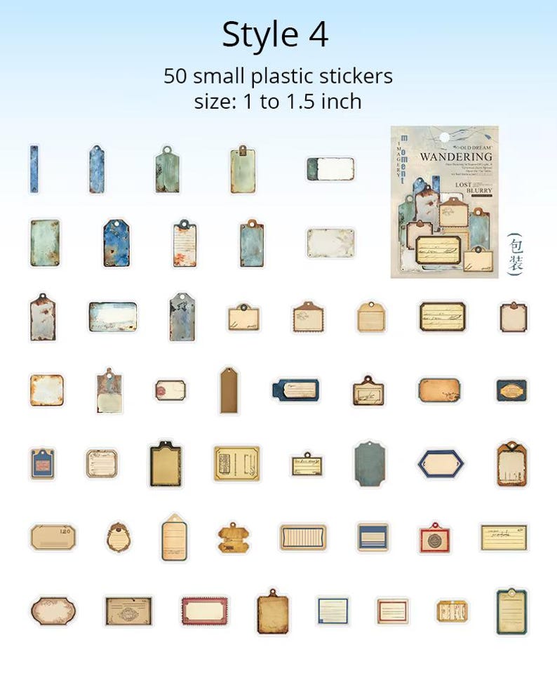 Vintage Junk Journal Sticker Pack 50 Pcs - Planner and Journaling ...
