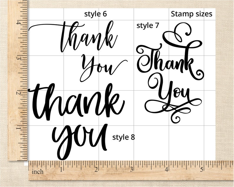 Thank You Rubber Stamp Thank You Stamp for Thank You Cards - Etsy