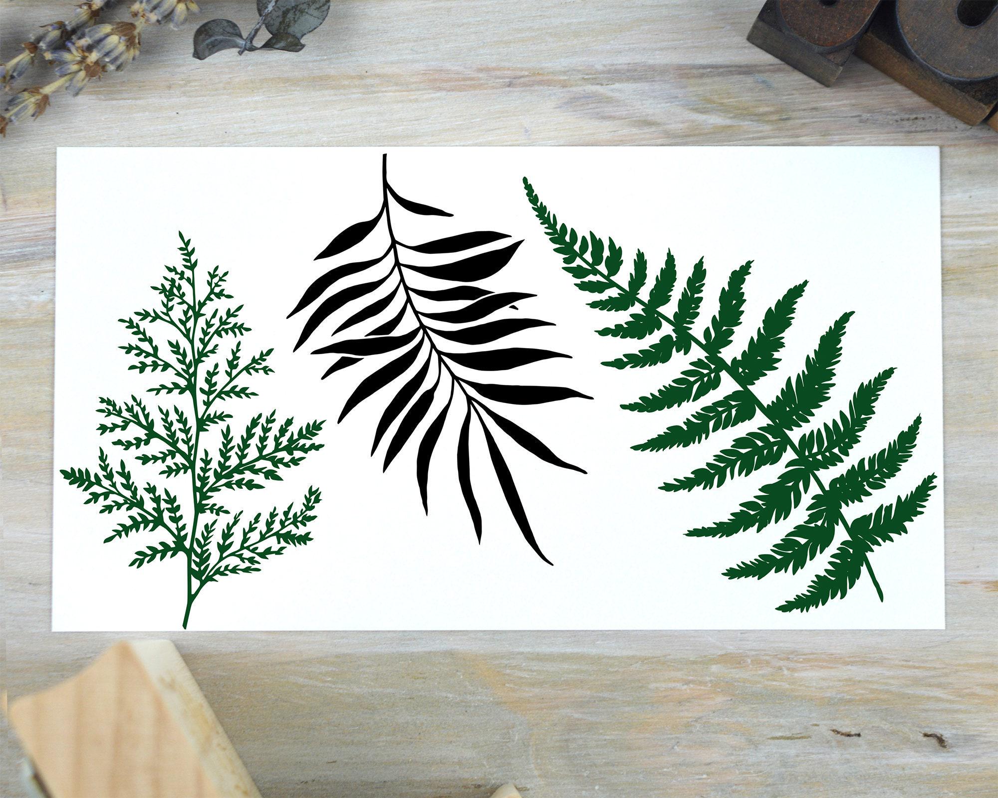 Fern and Foliage Rubber Stamps- Tropical Leaf Botanical Stamp, Nature ...