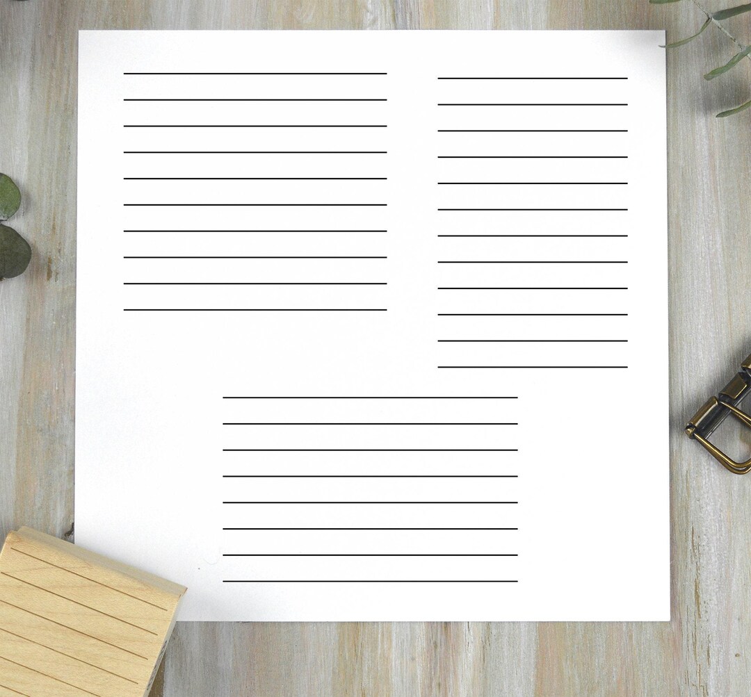 Journal Lines Stamp, Journaling Lines, Horizontal Lines, Lined Page ...