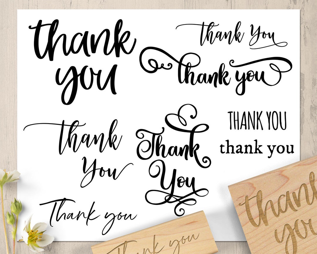 Thank You Rubber Stamp, Thank You Stamp for Thank You Cards, Card ...
