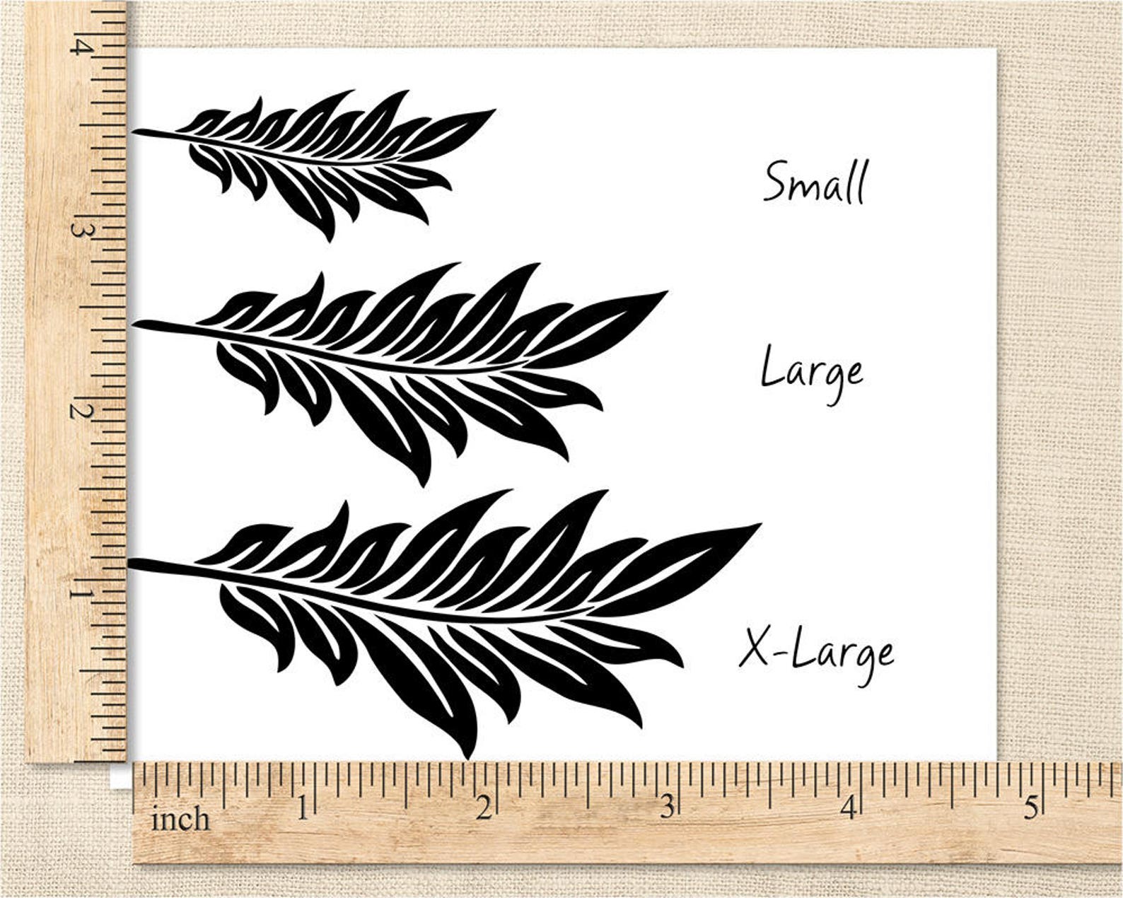 Decorative Leaf Rubber Stamp, Tropical Leaf Stamp, Nature Stamp ...