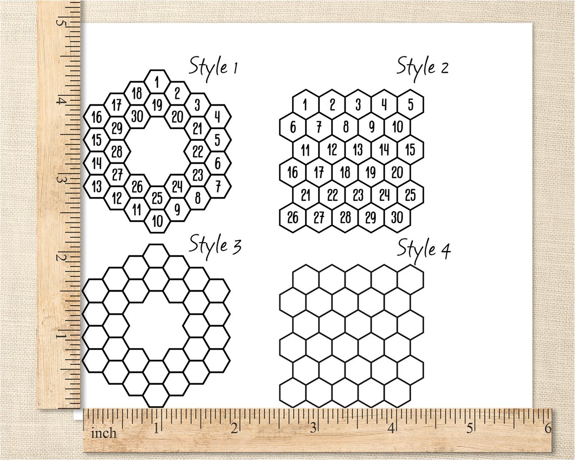 Honeycomb Habit Tracker Stamp 30 Day Challenge Planner Rubber - Etsy