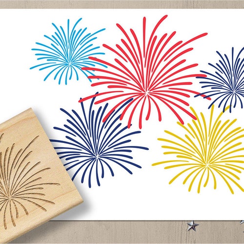 Fireworks Stamp 4th of July Day Stamp Birthday Stamp New - Etsy