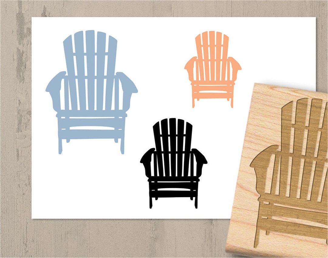 Adirondack Chair Stamp, Beach Chair Rubber Stamp, Summer Stamp ...