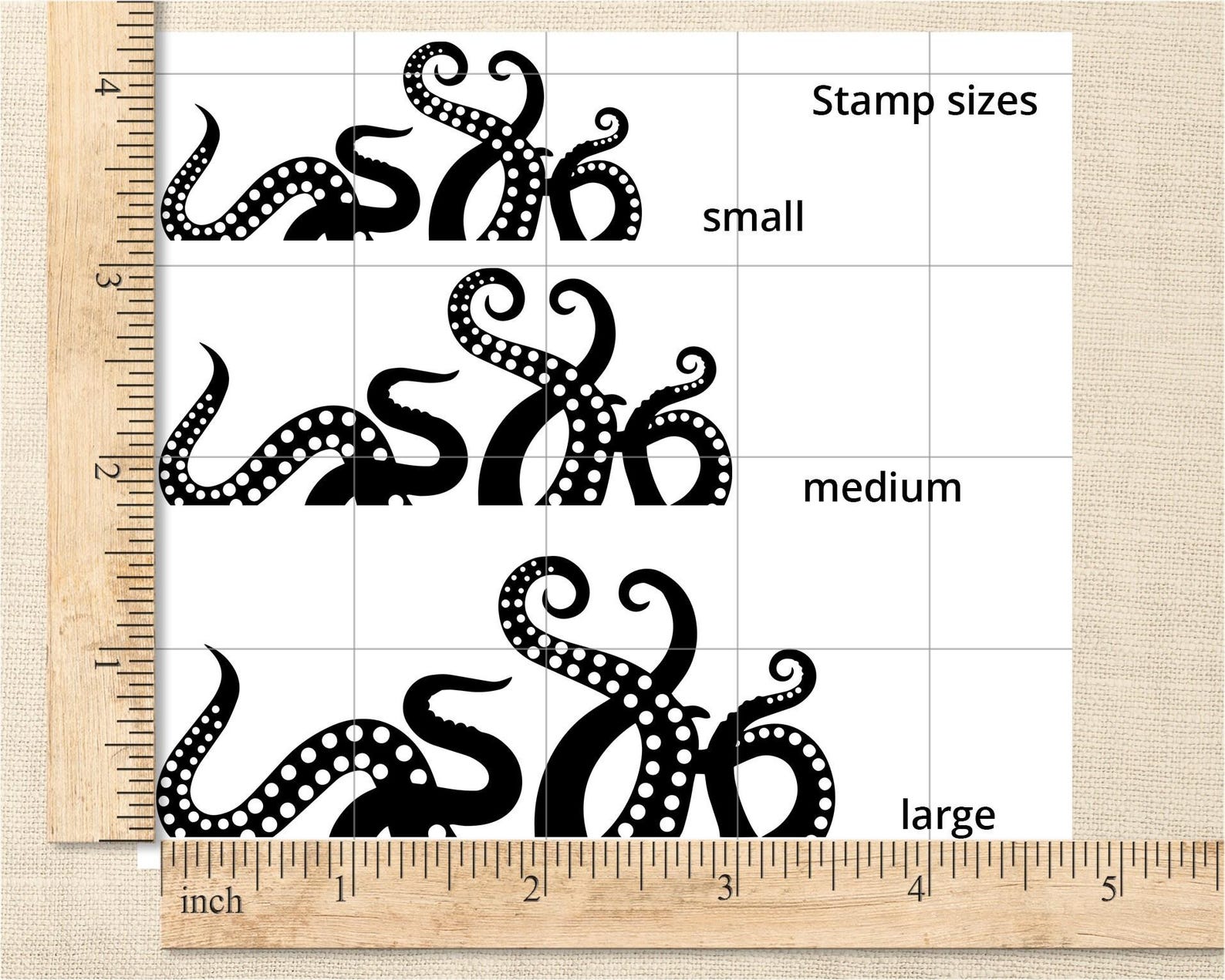 Octopus Tentacles Stamp - a Marine Ocean Rubber Stamp, Sea Life, Under ...