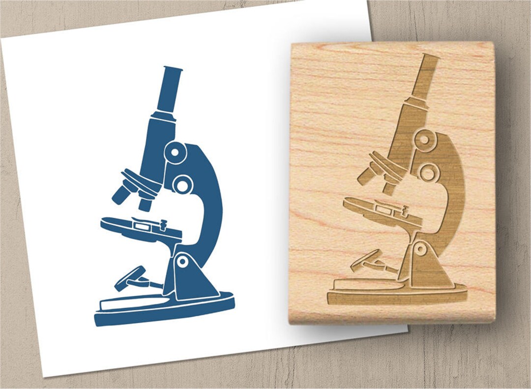 Microscope Stamp Science Gift Chemistry Gift Science - Etsy