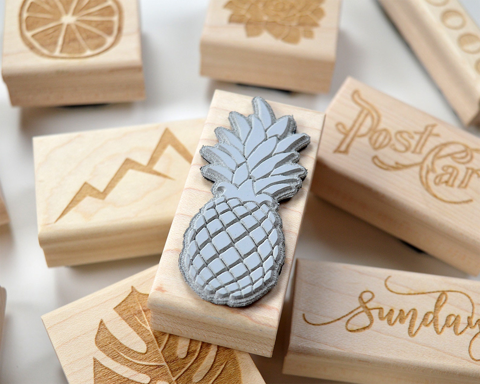 Hello Fall Stamp Fall Rubber Stamp Autumn Stamp Cardmaking | Etsy