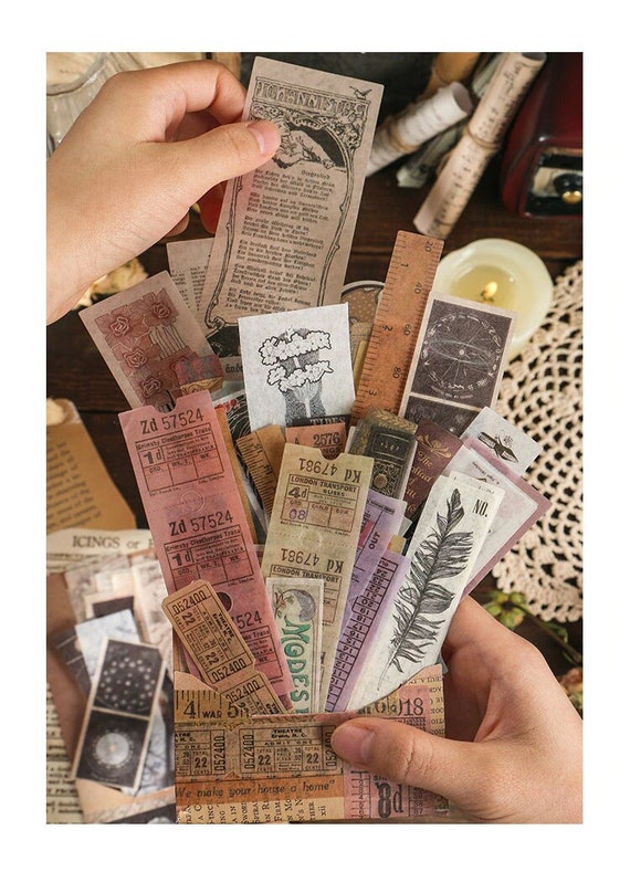 Junk Journal Supplies Washi Bookmark Stickers 40 Pcs - Etsy